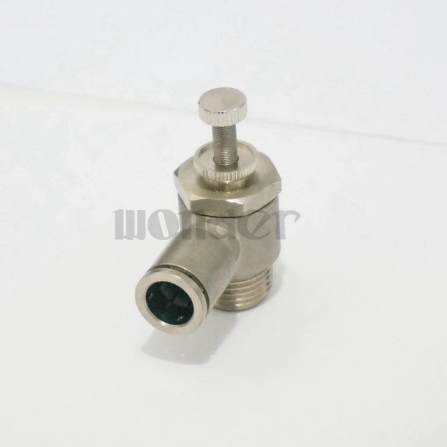 PNEUMATIC FLOW SPEED Control Valve Push in Fitting 1/2" BSP male x Tube ...