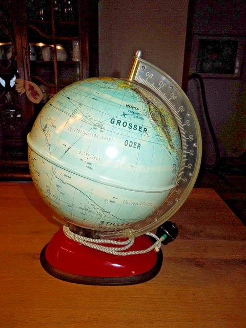 ALTER ERDGLOBUS BELEUCHTETER Globus Michael Seidel 50er 60er Jahre ...