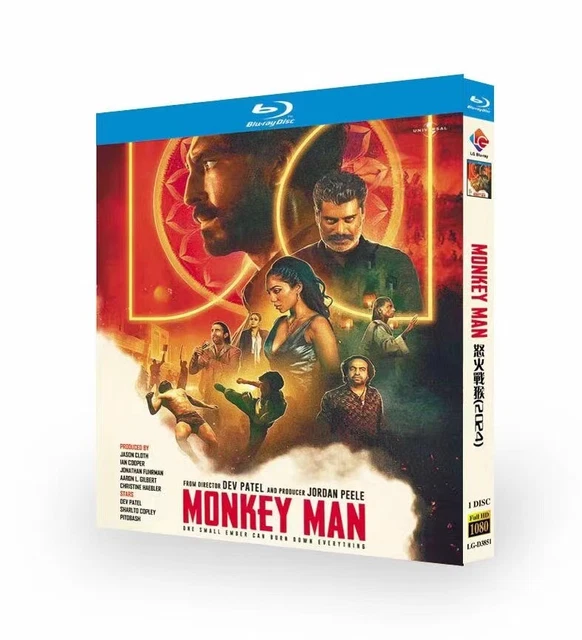 MONKEY MAN (2024) Blu-ray US Action Movie BD 1 Disc All Region New Box ...