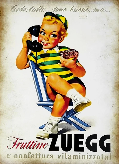 POSTER DECORATIVO DA Parete Serie Pubblicità Vintage Fruttino Zuegg ...
