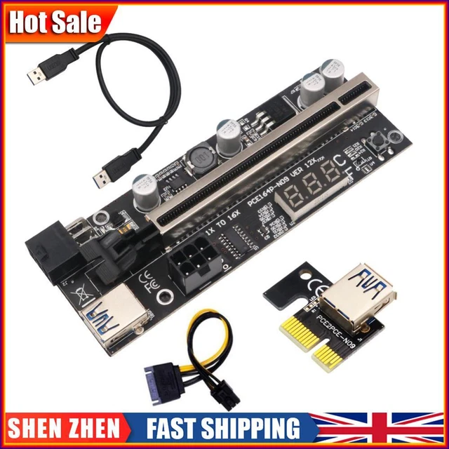 PCI-E RISER CARD USB 3.0 PCI Express 16X to 1X Extender with ...