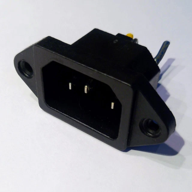 PSU POWER SOCKET Panel Mounted 3Pin IEC 60320 C14 Inlet Male Power Plug ...
