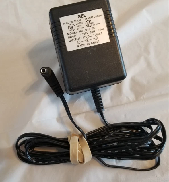 TRANSFORMATEUR SEL MODÈLE D12-70. Sortie 12VDC 700mA. Adaptateur ...