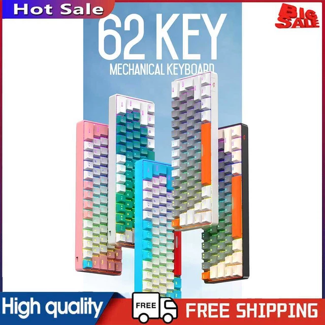 62 KEYS MECHANICAL Keyboard Ergonomic Wired Mechanical Keyboard for ...