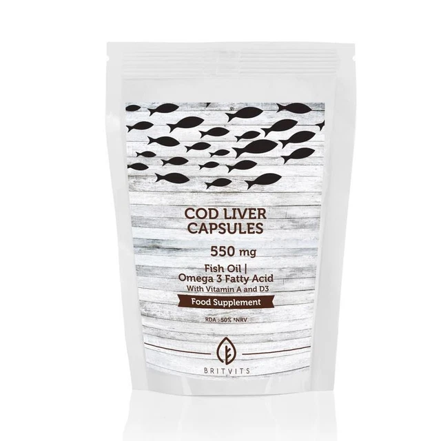 COD LIVER OIL 550mg Omega 3 Fish Oil Capsules - 60 £3.50 - PicClick UK