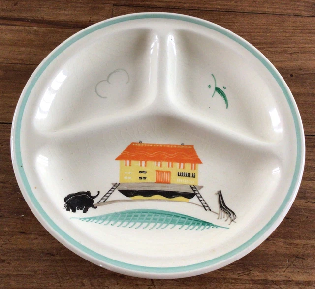 RARE SUSIE COOPER Nursery Ware Noah’s Ark Divided Plate Art Deco £150. ...