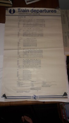 VINTAGE ORIGINAL BRITISH Rail Railways Poster Timetable Departures ...