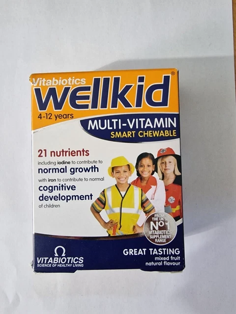 VITABIOTICS WELLKID MULTI-VITAMIN Smart Chewable 30 Tablets 4-12 year ...