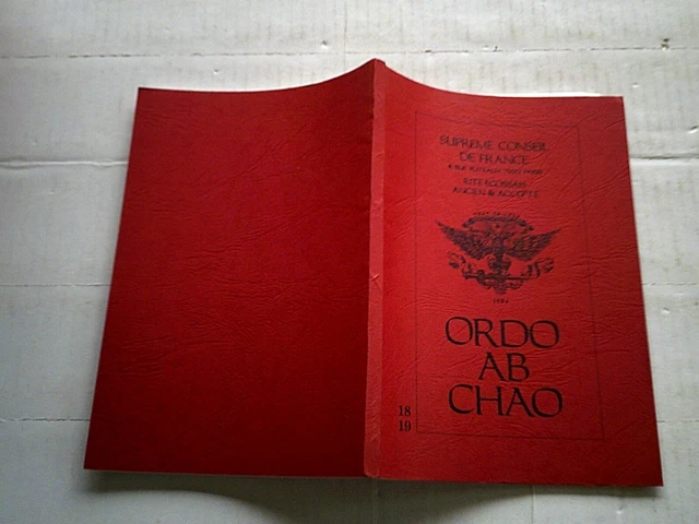 SUPREME CONSEIL DE France Ordo Ab Chao N° 18 19 L'ecossisme 1988 1989 EUR 19,95 - PicClick FR
