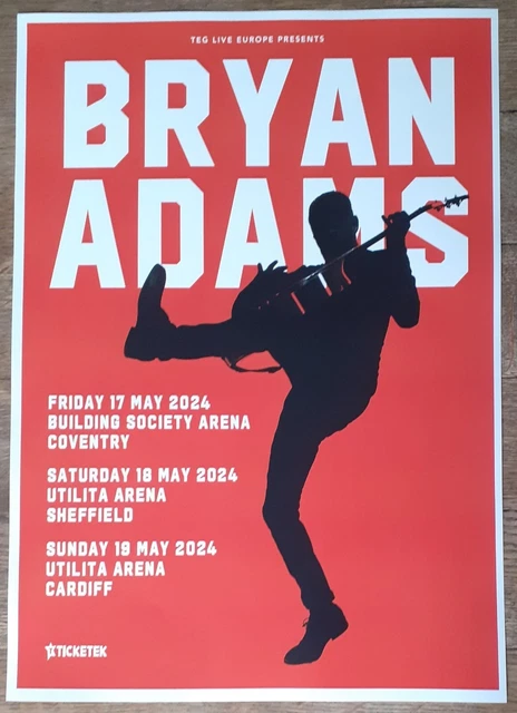 BRYAN ADAMS - live band music show UK 2024 promotional tour concert gig ...