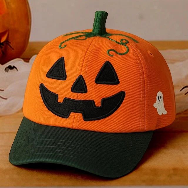 HALLOWEEN PUMPKIN FACE Baseball Hat for Dress up Roles Playing Themed ...