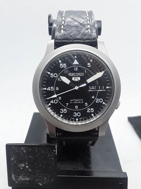 SEIKO 5 SNK809 Military Black Field Pilot Automatic Watch 7S26-02J0 SKX ...