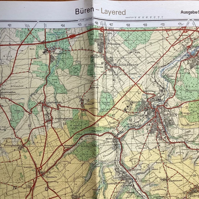 BRITISH ARMY OF The Rhine (Baor) Layered Map Of Büren, Germany, 1982 £8.00 - PicClick UK