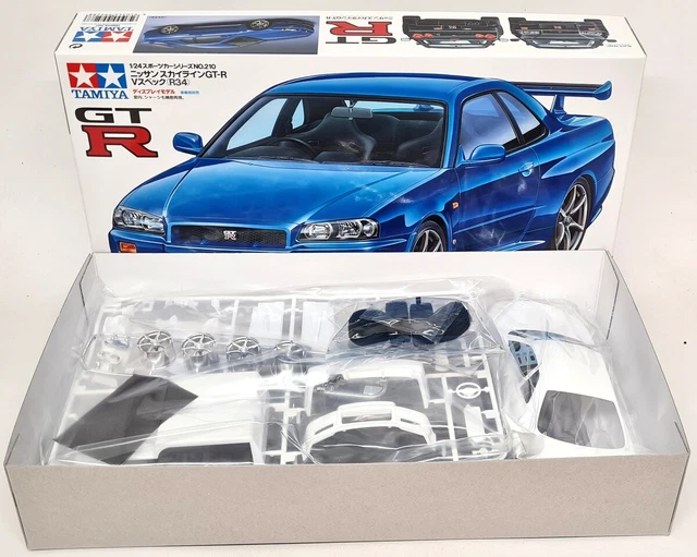 TAMIYA 1/24 NISSAN Skyline GT-R R34 V Spec II Scala plastica - Kit modellino auto EUR 34,39 ...
