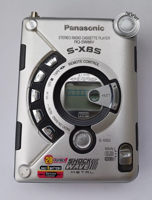 PANASONIC RQ-SW88V PORTABLE Cassette Tape Player XBS Metal Body Shock ...