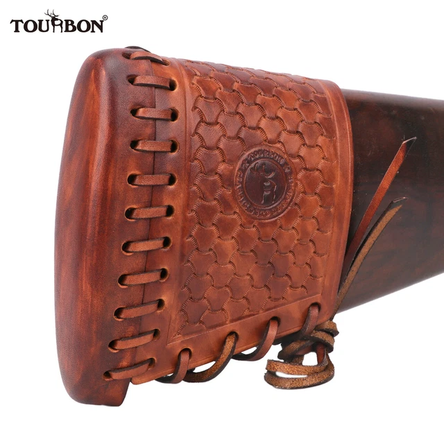 TOURBON VINTAGE LEATHER Rifle Recoil Pad Hunting Slip-on Shotgun ...