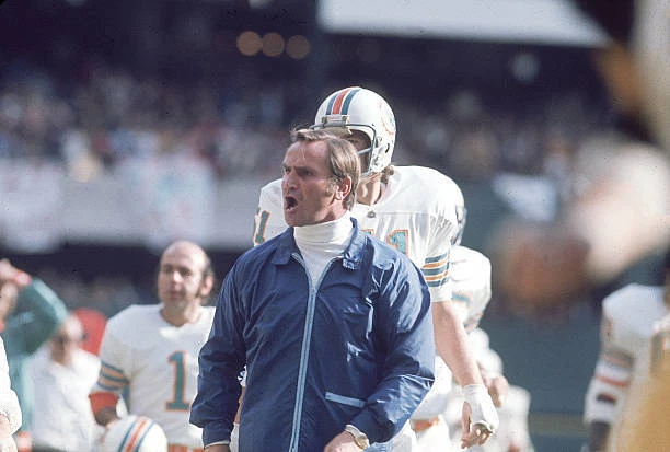 MIAMI DOLPHINS HEAD coach Don Shula on sidelines during game - 1972 Old ...