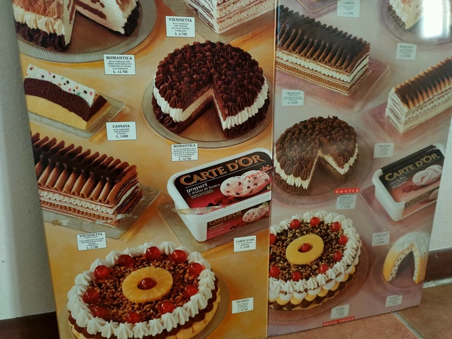 ALGIDA 2 LISTINO Prezzi Insegna Anni 80 Lire Vintage Pubblicità Torte ...