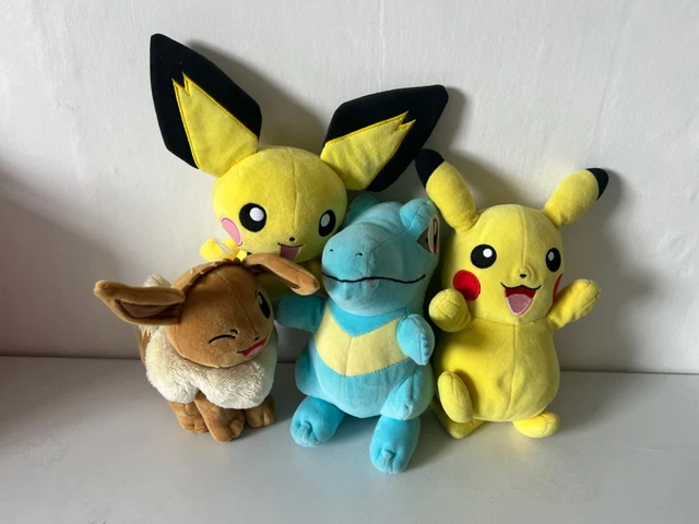 TOMY NINTENDO POKEMON Bundle - Pikachu Totodile Eevee & Pichu Plush ...