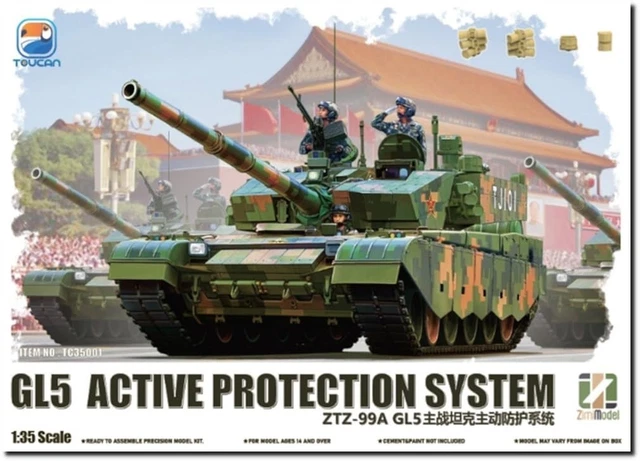 ZIMI MODEL 1/35 Chinese ZTZ-99A MBT (GL5 APS) Plastic Model Kit TC35001 ...