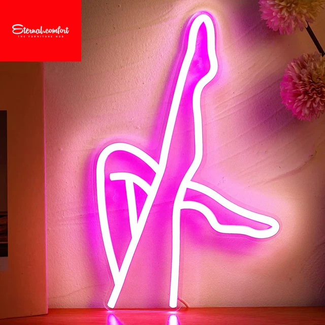 CHI-BUY LADY LEG LED Neon Sign USB Powered Neon Signs Night Light 3D ...