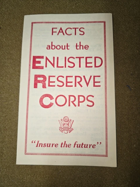 WWII ENLISTED RESERVE Corps Booklet Dated 1945 £8.82 - PicClick UK