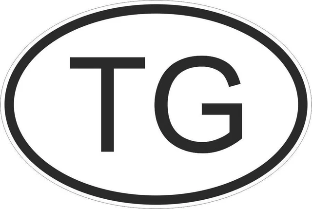 AUTOCOLLANT STICKER DRAPEAU oval code pays voiture moto togo togolais ...