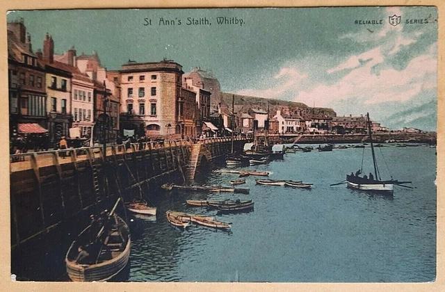 POSTCARD ST Ann's Staith, Whitby. Yorkshire.Harbour,Boats. Reliable ...