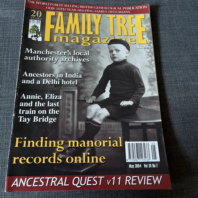 FAMILY TREE MAGAZINE Vol 20 No 4 Issue February 2004 (Geneaology) £1.00 ...