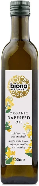 BIONA ORGANIC COLD Pressed Rapeseed Oil 500ml - Unrefined, Light Nutty ...