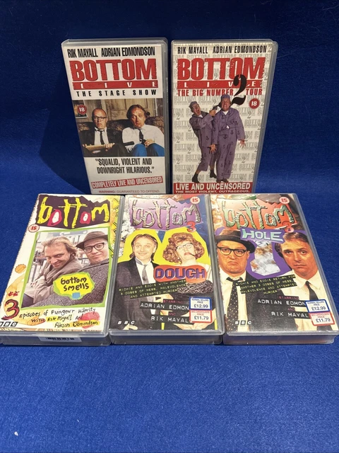 BOTTOM LIVE LIVE, Live 2, Bottom Smells, Dough, Hole, JOB LOT VHS x5 £ ...