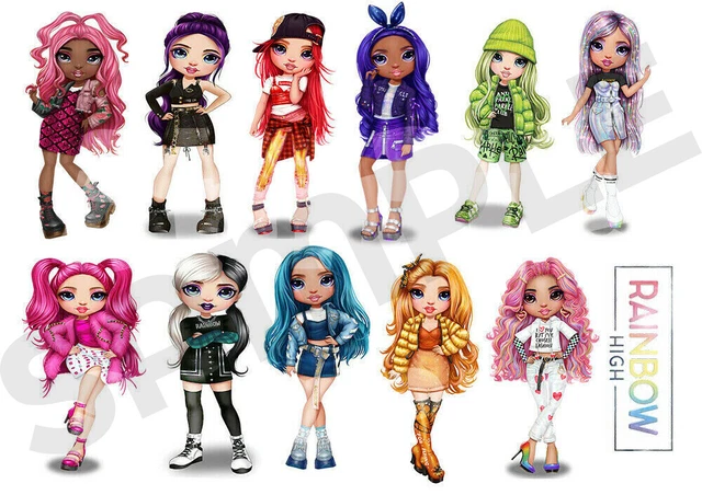 🍰 RAINBOW HIGH DOLLS🍰 edible Cake decoration cupcake toppers Icing A4 £ ...