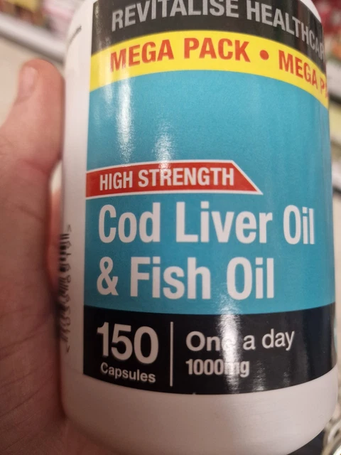 REVITALISE HEALTH+ COD Liver Oil and Fish Oil 1000mg 150 Pcs. EPA/DHA ...