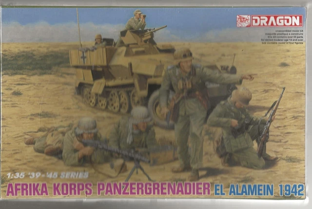 DRAGON WWII AFRIKA Korps Panzergrenadier, El Alamein 1942, Figurines 1/ ...