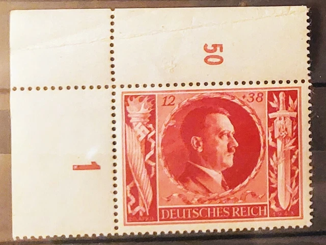 BRIEFMARKE DEUTSCHES REICH 1943 - Hitler Geburtstag - 12+38 - Ungestempelt EUR 25,00 - PicClick DE