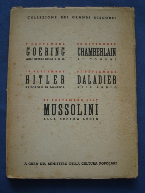 GUERRA-GRANDI DISCORSI-GOERING-CHAMBERLAIN-HITLER-DALADIER-MUSSOLINI ...