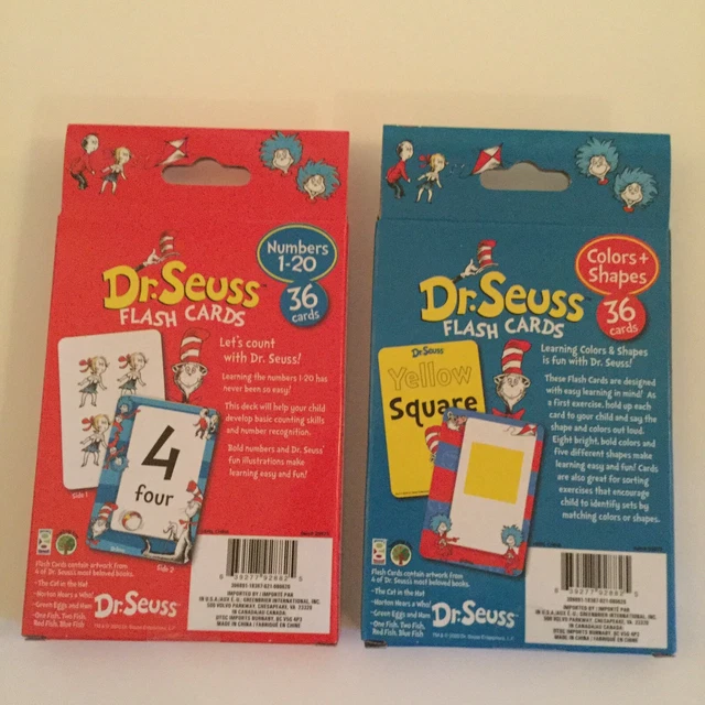 DR SEUSS FLASH cards colors shapes numbers 1 20 preschool education 2 ...