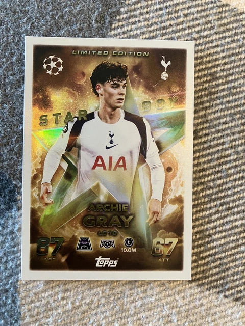 TOPPS MATCH ATTAX 2025/26 Archie Gray Spurs Star Boy Limited Edition ...