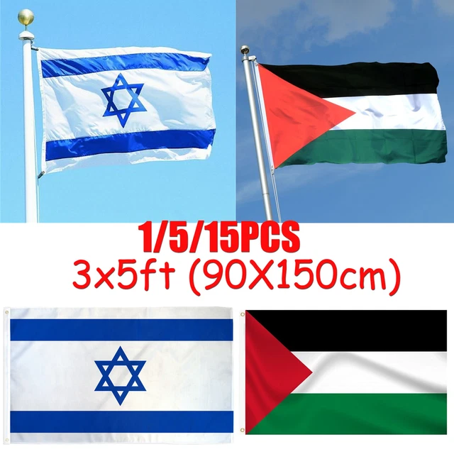 PALESTINE / LARGE Israel Israeli Flag Heavy Duty Outdoor Star of David ...