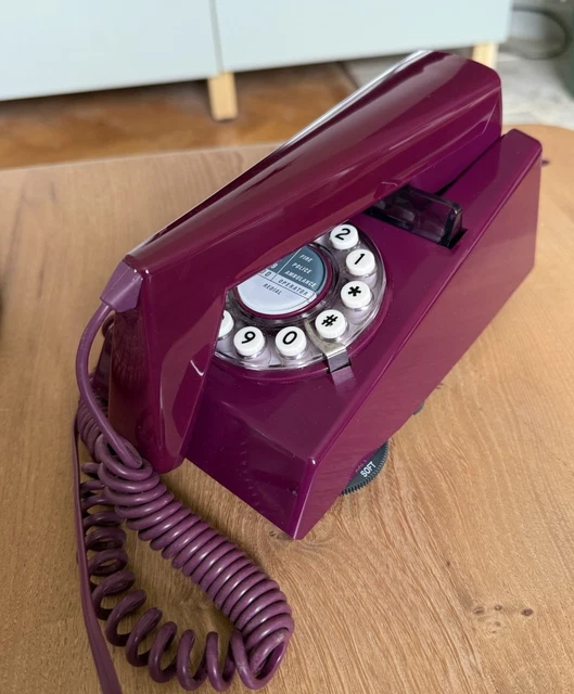 RETRO PURPLE TRIM phone Push Button Wild & Wolf Cool 70s Repro £29.82 ...