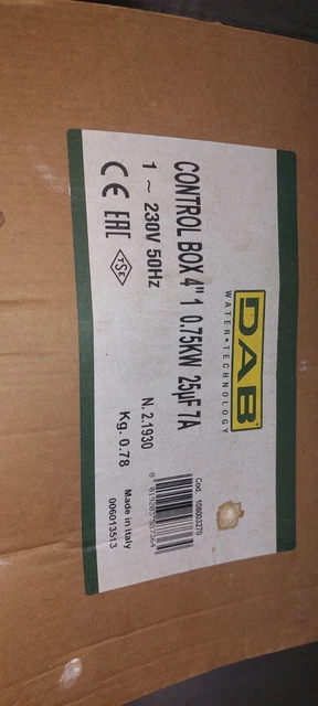 DAB WATER TECHNOLOGY Control Box 4" 1 1.5KW 40uf 13A 50hz £75.00 ...