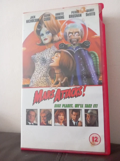 MARS ATTACKS - VHS Video Tape - Jack Nicholson, Glenn Close, Annette Bening £2.95 - PicClick UK