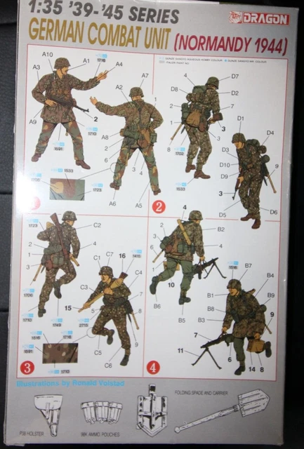 DRAGON GERMAN COMBAT UNIT (NORMANDY 1944) WW2 1/35 plastic figures 6003 ...