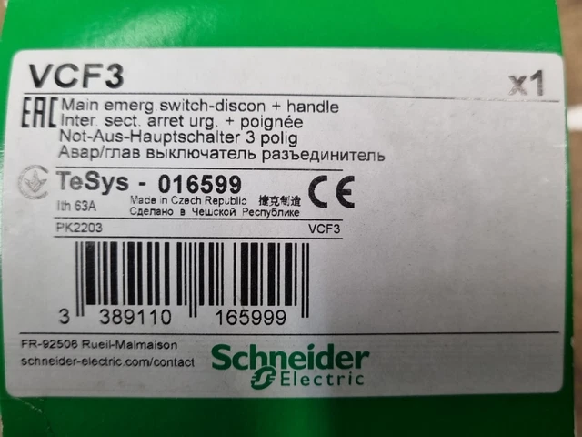 INTERRUPTEUR SECTIONNEUR 63A - arrêt d'urgence - Schneider VCF3 EUR 40 ...