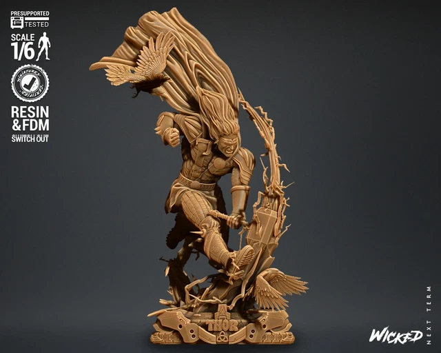 THOR GOD OF Thunder Statue Marvel Resin 3d printed DIY model kit £49.99 ...