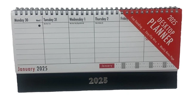 2025 CALENDAR DESKTOP Planner Office Planning Notes Diary Year ...