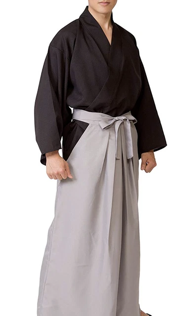 JAPANESE MEN'S KIMONO Samurai Bushi Ronin Cosplay costume Jacket Hakama ...