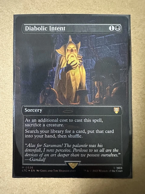 DIABOLIC INTENT FOIL BORDERLESS MYTHIC Lord of the Rings LTR MTG Magic ...