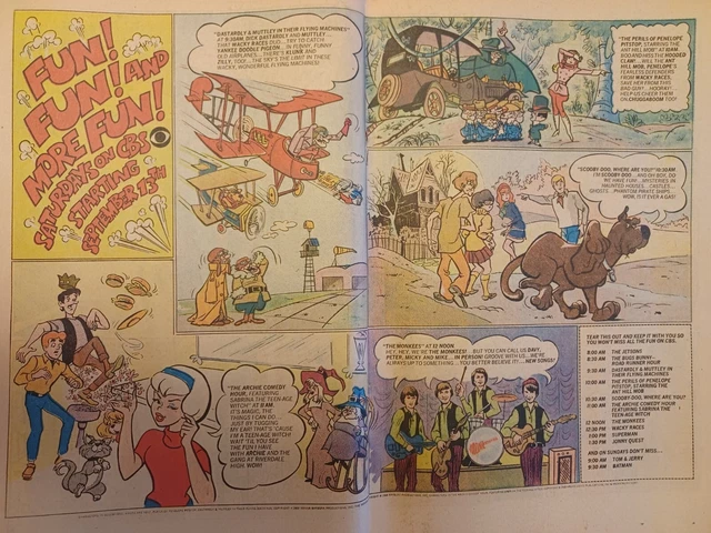 1969 SCOOBY DOO Original Ad MONKEES DASTARDLY+MUTTLEY ARCHIE COMEDY ...
