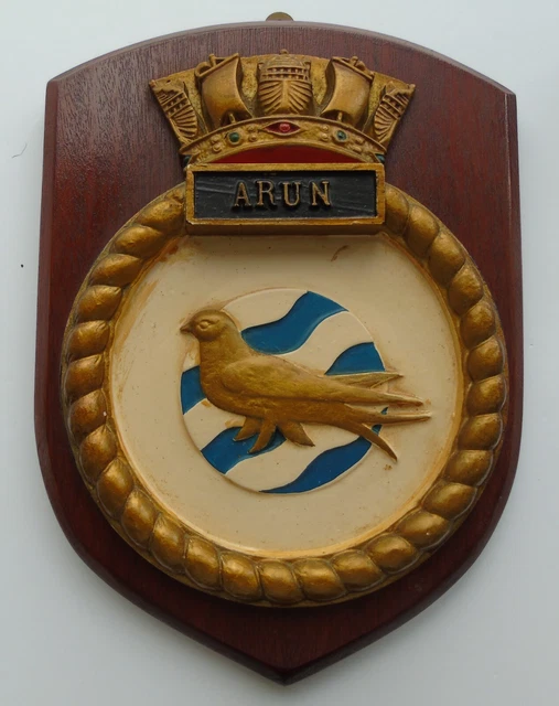 ROYAL NAVY HMS ARUN Minesweeper Ships Crest/Plaque £19.99 - PicClick UK